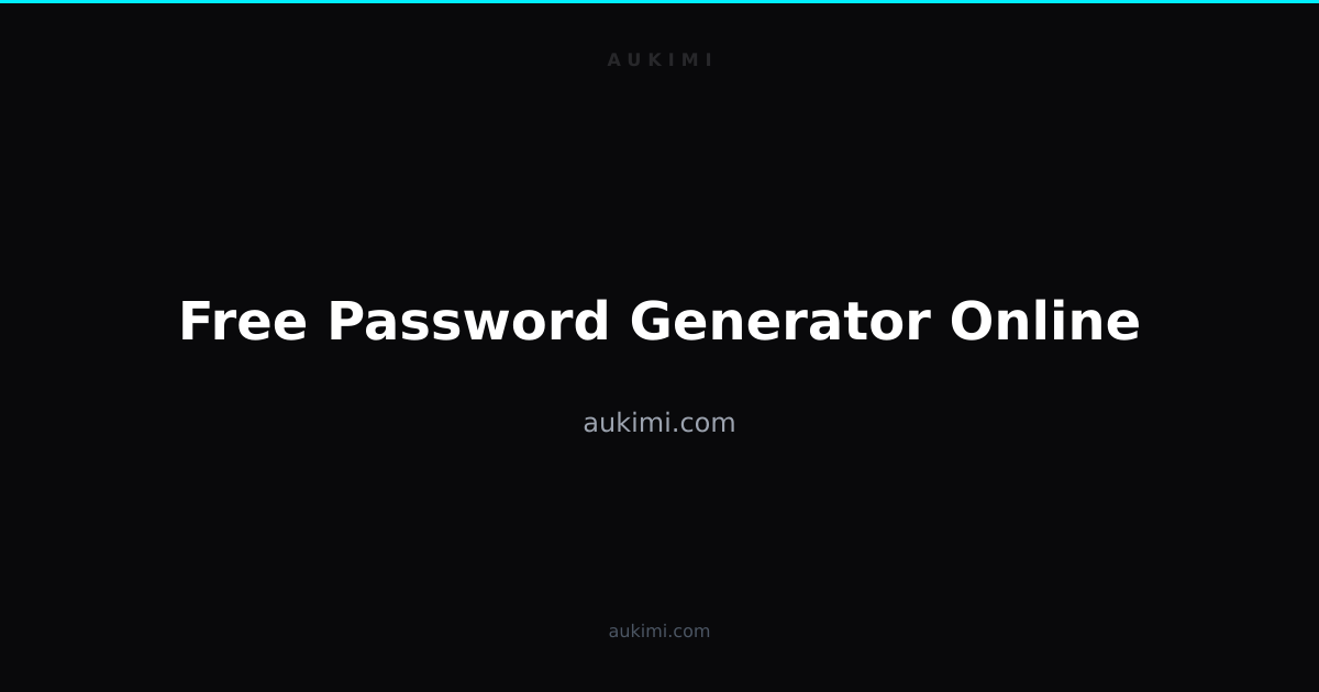 Free Password Generator Online | aukimi